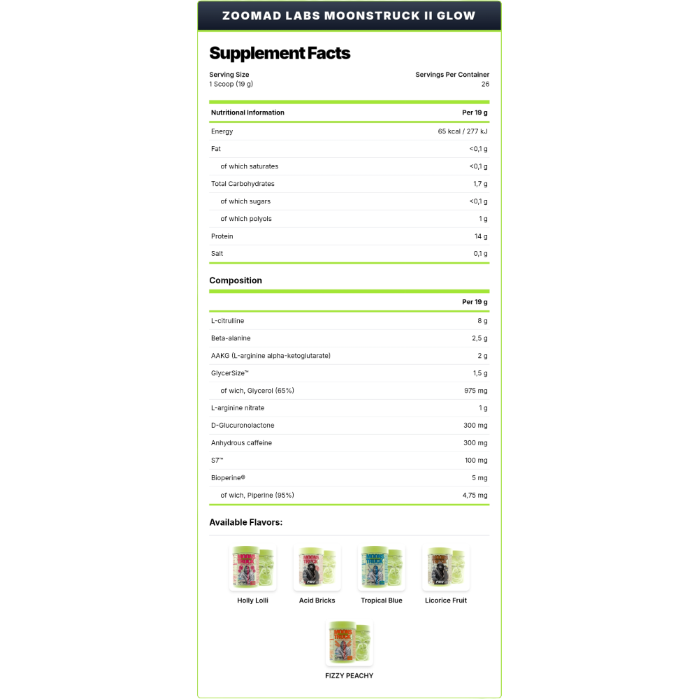 Moonstruck II Glow Pre-Workout – Peak Energy, Focus